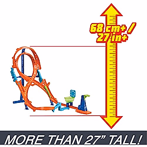 Hot Wheels Toy Car Track Set with Figure-8 Jump & 1:64 Scale Car, 2-Ft Tall Track, Connects to Other Sets