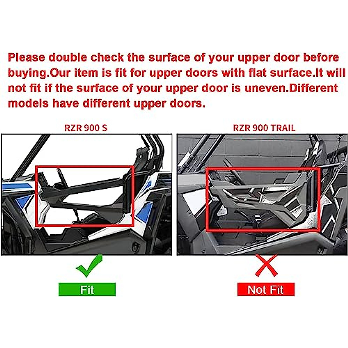 ECOTRIC 2879509 Lower Door Panels Insert Kit Compatible with 2014-2023 Polaris RZR 900 1000 XP S Turbo 2 Door W/OEM Style Frame