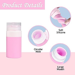 TACYKIBD 4Pcs Salad Dressing Container to Go, Mini Squeeze Bottles for Sauces, Small Condiment Bottles, Travel Condiment Containers for Lunch with 2Pcs Cleaning Brush(Column, 1.3OZ)