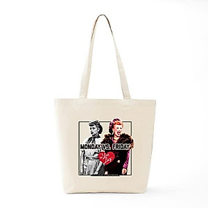 CafePress I Love Lucy Monday Vs. Friday Tote Bag Natural Canvas Tote Bag, Reusable Shopping Bag