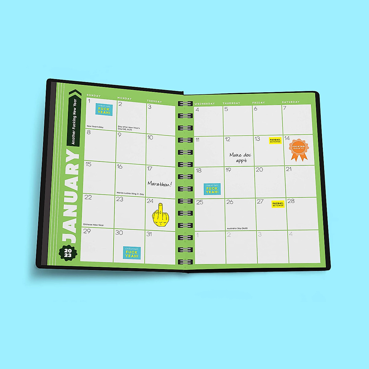 2023 No F*cking Excuses Fitness Tracker: 12-Month Planner to Crush Your Workout Goals & Get Shit Done Monthly (Thru December 2023) (Calendars & Gifts to Swear By)