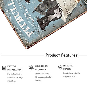 Snowsun Metal Tin Sign Pitbull Bath Soap Wash Your Paws Sign Vintage Tin Sign Retro Sign Aluminum Signs for Kitchen Home Office Bar Cafe Decor 8x12 Inch