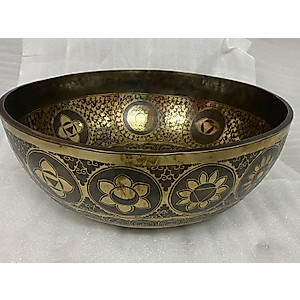 21 Inch Diameter Extra Large Standing Singing Bowl - Foot Carved Singing Bowls - Sound Therapy -Meditation -Yoga Session - Big Healing Bowls