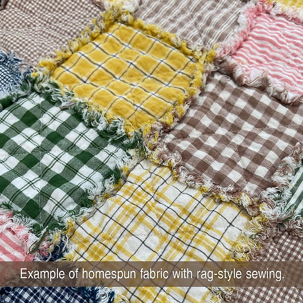 Perfect Green 6 Cotton Homespun Plaid Fabric by JCS - Sold by The Yard