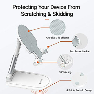 TORRAS Foldable Cell Phone Stand for Desk [Ultra-Portable] Adjustable Desktop Phone Holder Thick Case Friendly Phone Dock Compatible for iPhone 13 12 11 Pro Max, Samsung Galaxy S21+Ultra Note 20 & All