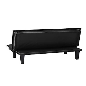 FANYE Modern Futon Sofa Convertible Sleeper Couch Bed, Soft Loveseat & Sofabed for Home Office Apartment Small Space Living Room Napping,Armless Love Seats W/Recliner Backrest,No Pillow, Black