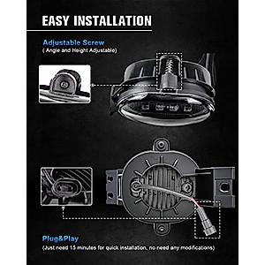 BICYACO New Version LED Fog Light Compatible with Dodge Ram 1500 2002-2008 Dodge Ram 2500/3500 Pickup Truck 2003 2004 2005 2006 2007 2008 2009-1 Pair Black