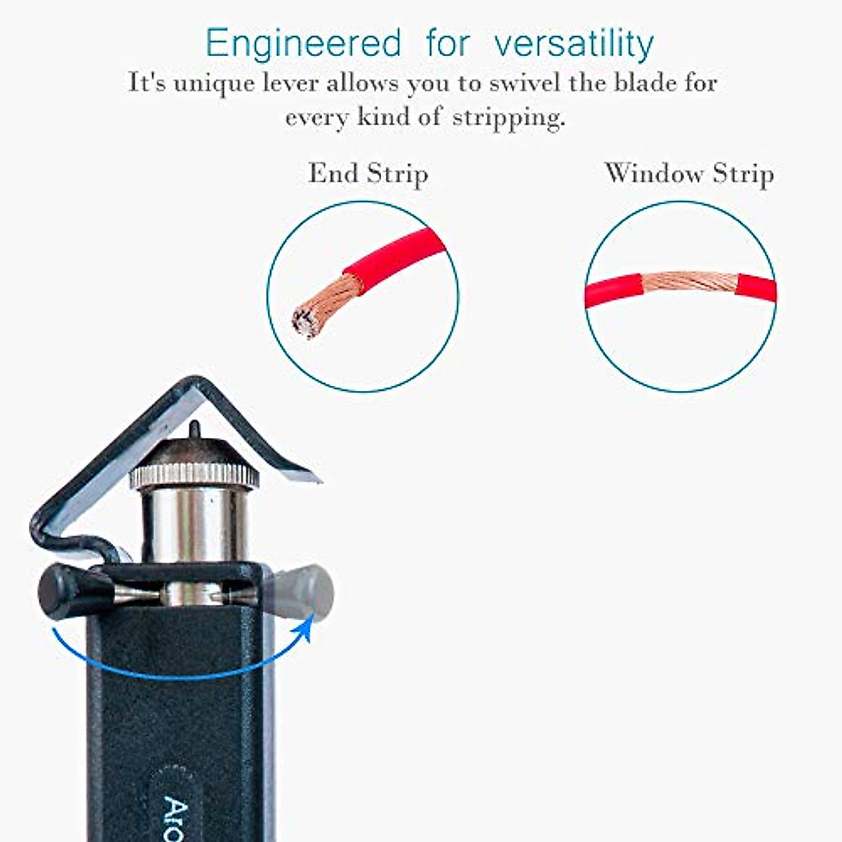 Arolax Round Cable Stripper – With Adjustable Cutting Depth – For Circumferential, Longitudinal, and Window stripping – 3/16" to 1" Diameter.