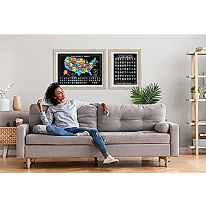 Scratch Off Map of United States + ALL 63 US National Parks Scratch Off Poster, 85 USA Landmarks, Travel Map Kit, 50 State Photo Wall Adventure Maps, Journal Gifts for Travelers by Bright Standards