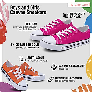 The Fashion Supply Kids Canvas Shoes for Girls & Boys - Breathable & Comfortable Boys & Girls Canvas Shoes, Yellow, Big Kid, 1