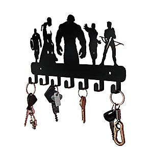 HeavenlyKraft Superheros Wall Mounted Metal Key Holder, Key Organizer, Metal Key Hook, 10.6 X 7.5 X 1 INCH