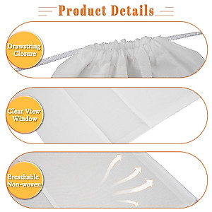 Ibnotuiy 10Pcs Non-Woven Fabric Dustproof Drawstring Bag Handbag Storage Organizer Dust Cover Large (Large, Black)