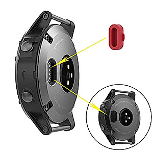 Charger for Garmin Vivoactive 3, Replacement Charging Cable Cord Plus a Red Silicone Charger Port Protector Anti Dust Plug for Garmin Vivoactive 3 Music Smart Watch