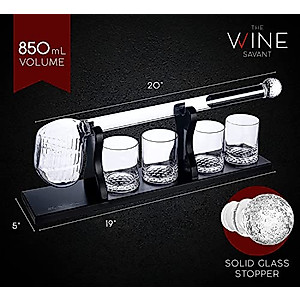 Golf Whiskey Decanter and 4 Liquor Glasses - Decanter & Glass Set - Golf Stick Gifts for Men - Unique Whiskey Decanter Set - Bourbon & Scotch Decanter for Serving Alcohol - Golfer Gifts for Dad