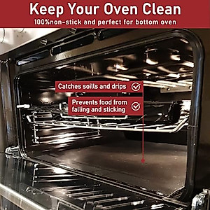 RENOOK Oven Liners for Bottom of Oven, 4 Pack Non-Stick Heavy Duty Oven Mat Set, BPA Free Kitchen Friendly Cooking Accessory, 15.75"x23"