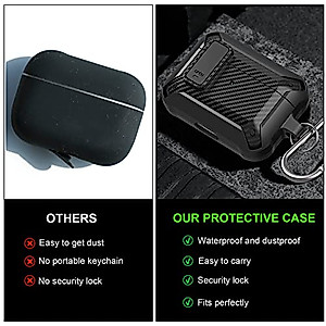 Lopnord Case for Airpod Pro Case Cover with Lock, Compatible for Airpods Pro 2nd Generation/1st Generation Case (2023/2022/2019), Shockproof Cover for iPod Pro Case Men Women(AirPod Pro Not Included)