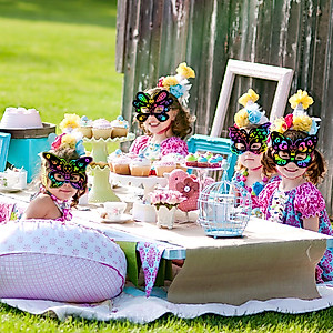 HubirdSall 24Pcs Summer Butterfly Scratch Masks for Kids DIY Butterfly Scratch Craft Kit Dress-up Costume Decorate for Girls Birthday Party Favors School Classroom Activity Art Project