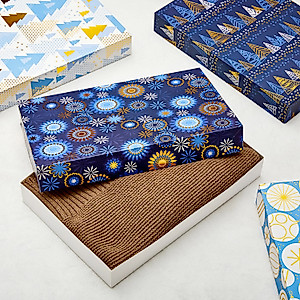 SUNCOLOR 12 Pack 14" Blue Large Christmas Gift Boxes With Lids For Clothes Presents