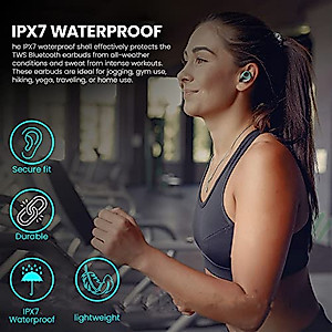 Earcrafts Wireless Earbuds - 120 Hours Playtime in Ear Bluetooth Headphones with Microphone, TWS, Smart Touch Control IPX7 Waterproof, Great Sound, Ideal for Sport