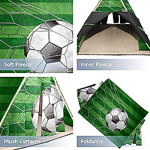 RATGDN Small Pet Hideout Soccer Ball in Goal with Grass Field Hamster House Guinea Pig Playhouse for Dwarf Rabbits Hedgehogs Chinchillas