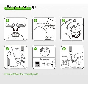 Fzone 2.5 L Aquarium CO2 Generator System Carbon Dioxide Reactor Kit with Regulator and Needle Valve for Aquarium Plants Tanks
