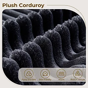 POUUIN 104" L-Shape Modular Sectional Sofa Couch - Comfy Upholstered Cloud Couch for Living Room - Modern Minimalist Couch,Deep Seat,No Assembly Required (Black,Plush Corduroy, Left Facing Chaise)