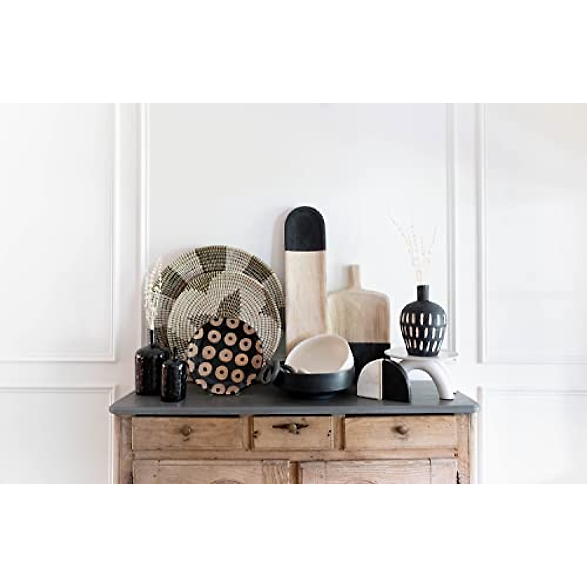 Mud Pie Modern White Stoneware Stand, 6" x 10 1/2" dia, CREAM