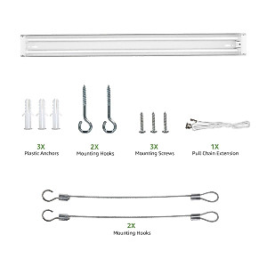 Lepro 4ft Linkable LED Shop Lights, 42W 4200lm Garage Ceiling Light Fixture, 5000K Daylight White, 250W Equivalent Surface Flush Mount or Hanging Workshop Bench Light with Plug and Pull Chain, 6 Packs