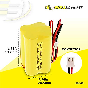 4.8V 1000mAh Emergency Lighting/Exit Sign Battery Fits and Replaces Daybright BL93NC487 E-conolight E-XP2RBW Emergi-lite BL93NC487 Emerlight BL93NC487 Interstate ANIC1117 Unitech Systems D-AA500