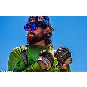 BOMBER Sunglasses for Men that Float in Water, Blue Mirror Sunglasses with Gray Foam Lining - GM101BM