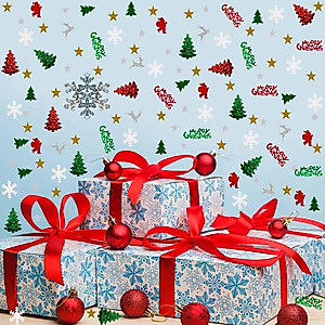 Metallic Foil Christmas Deer & Snowflake Confetti Scatters for Table Decorations - Merry Christmas Party Sets