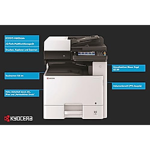 Kyocera 1102P32US0 Model ECOSYS M8130cidn Color A3 MFP Multi-Function Laser Printer (Print/Scan/Copy/Fax), 30 ppm Color, Resolution 600 x 600 dpi Up To Fine 1200 x 1200 dpi, Duplex, HyPAS Capable