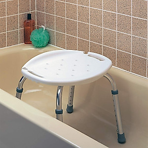 Carex Adjustable Shower Stool, Shower Chair for Inside Shower, Bath and Shower Seat – Aluminum Bath Seat - Shower Chair with Handle, 300lb Weight Capacity