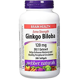 webber naturals Ginkgo Biloba 120mg 300 Softgels