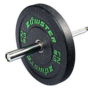 Bumper Plate Olympic Weight High Bounce with Steel Insert Strength Training Lifting (160LB Set)