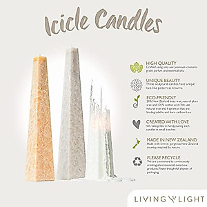 Fragranced Pillar Icicle Candle (Pohutukawa, Medium) Natural Plant & Beeswax, 12.8” Tall, Premium Fragrance (no nasties), Handmade in New Zealand, 75 hrs Burn time.