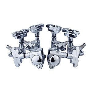Guyker Guitar Tuning Pegs(3L + 3R Handed) - 1:21 Sealed Art Deco Rotomatic Tuners Machine Heads with Imperial Style Head Replacement - Chrome