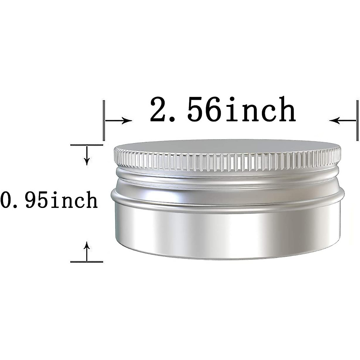 20 Pcs 2 Ounce Aluminum Tin Jar, 60 ML Refillable Tin Container, with Screw Lid, for Storing Spices, Candies, Candles, Silver