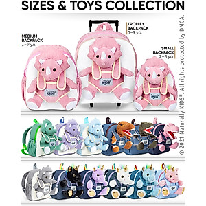 Naturally KIDS Pink Dinosaur Toys for Girls, Triceratops Toy, Dinosaur Gifts for 2 3 Year Old Girls, Toddler Backpack
