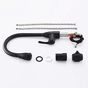 Kitchen Sink Tap Stainless Steel Pull Out Kitchen Mixer Taps 360° Swivel Kitchen Faucet Single Handle Sink Mixer Faucet with 4 Water Outlet Function,Black