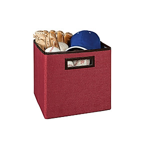 ClosetMaid 1132 Cubeicals Premium Fabric Bin with Decorative Trim, Rose Red Linen