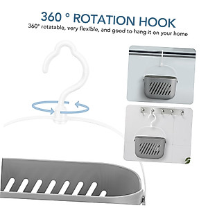 Ciieeo Plastic Hanging Shower Caddie Basket Kitchen Organizer Hanging Storage Basket with Hooks for Home Bathroom Kitchen Pantry Grey