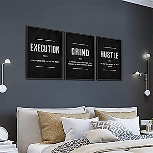 3PCS Inspirational Canvas Wall Art print,Room Decoration Aesthetic Canvas Gallery Wall Art,Motivational Office Decor Framed,Positive Quotes Poster for Living Room Bedroom 12x16Inch