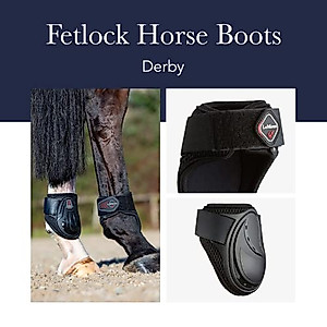 LeMieux Derby Fetlock Horse Boots - Protective Gear and Training Equipment - Equine Boots, Wraps & Accessories (Brown - Large)