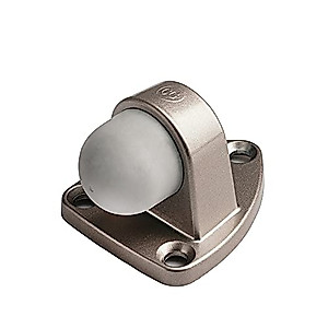 CG PLUS Floor Door Stopper with Rubber pad 2pack, Circle Shaped Door Stopper, Protecting Wall (2.7inch x 2pack, Satin Nickel)