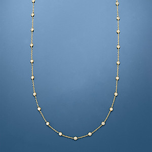 Ross-Simons 4.50 ct. t.w. CZ Station Necklace