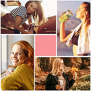 Rtteri 4 Pieces Cute Daisy Glass Cup with Lids and Straws 16oz Can Shaped Drinking Glass Bamboo Lid Straw Iced Coffee Cup Beer Glass Cute Glass Tumbler for Coffee Soda Soft Drink Women Gift