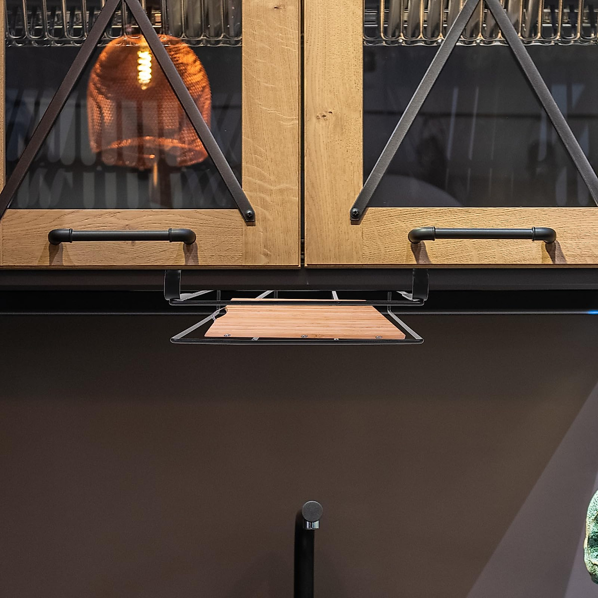Cabinet Board Organizer Holder Rack : Housoutil Hanging Chopping Board Rack - Kitchen Utensils Brackets for Shelves - Hanger Stand Under Shelf Chopping Board Holder