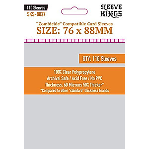 Sleeve Kings Zombicide Compatible Sleeves 76 X 88 mm (10x110 Pack, 1100 Sleeves)
