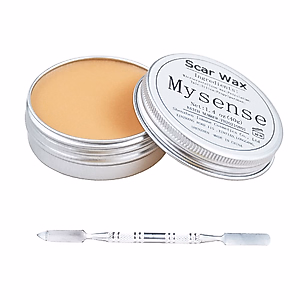 Mysense Scar Wax Kit SFX Make Up Special Effects Fake Molding Wound Skin Wax Body Paint Halloween Set Fake Nose Stage Zombie Cosplay Costume SFX Makeup with Spatula,1.4Oz(40g)